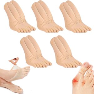 5 Pairs Sock Align Toe Socks for Bunion,Orthopedic Compression Socks,Projoint Antibunions Health Sock,Women Toe Socks No Show Low Cut Five Finger Socks (5Pairs-E)