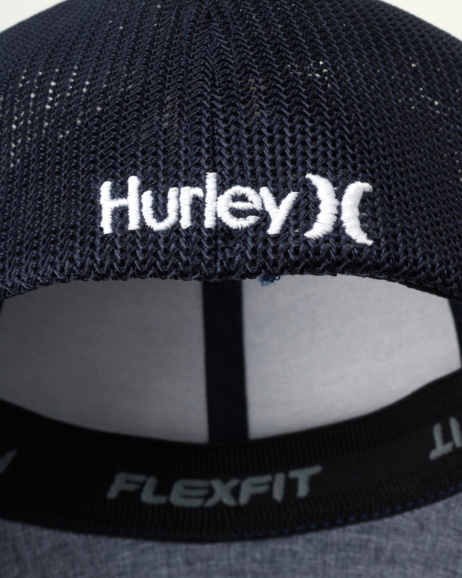 Hurley Men's Caps - Mini Icon Mesh Panel Baseball Cap - Fitted Hats for Men, Size Large-X-Large, Obsidian