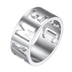 personalized name ring for men women stainless steel rings custom jewelry