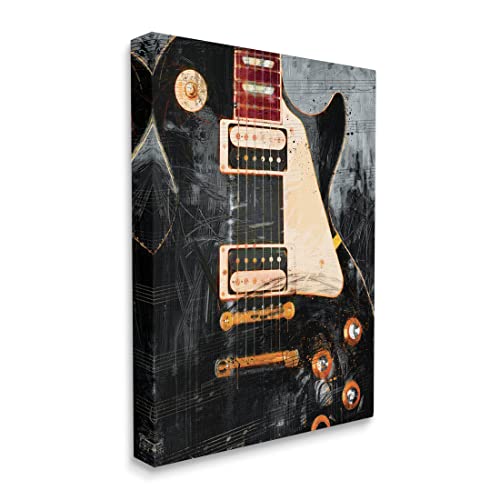 Stupell Industries Vintage Electric Guitar Music Notes Canvas Wall Art, Design by Savannah Miller