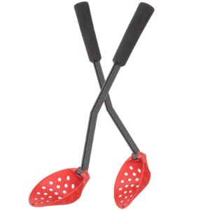 besportble 2pcs fishing ice fishing spoon fishing tools winter ice fishing scoop ice scoop skimmer outdoor tools ice picks ice fishing equipment outdoors gear red abs colander fold