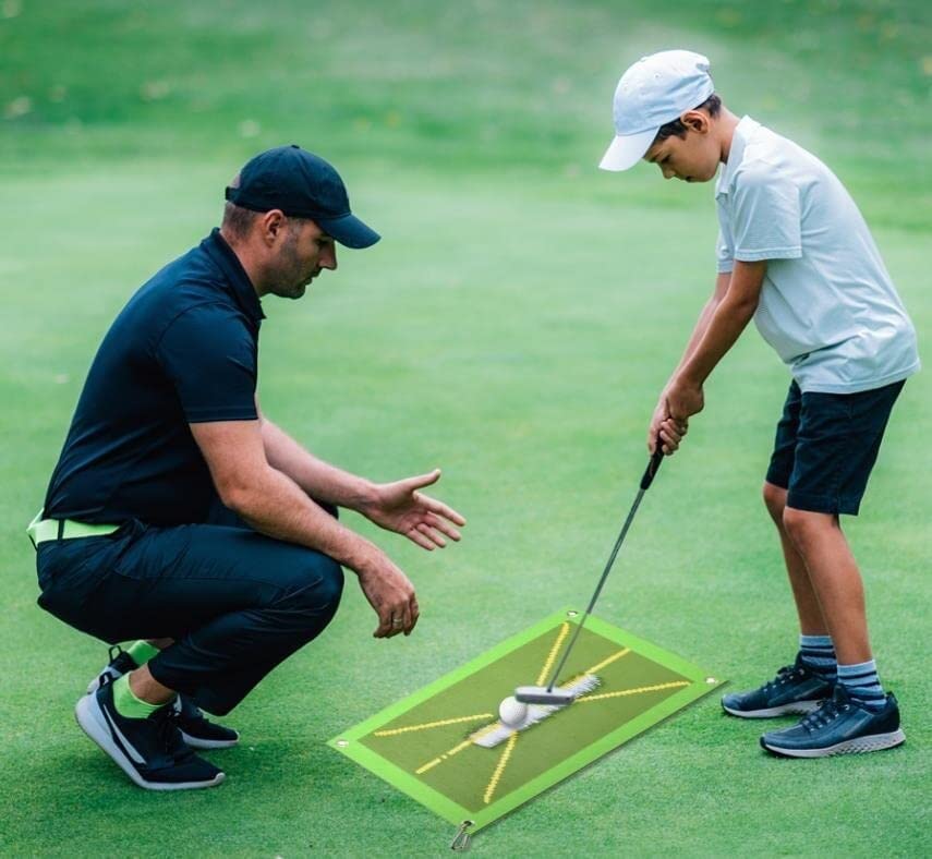 Ujicde Golf Training Mat for Swing Detection Batting, Golf Mat That Shows Swing Path, Analysis Swing Path and Correct Hitting Posture Golf Practice Mat, Golf Training Aid Equipment