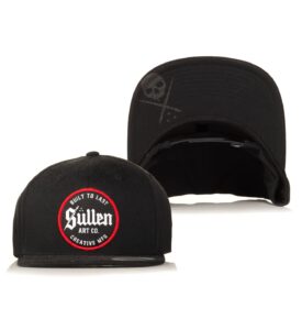 sullen men's tattoo lifestyle factory snapback adjustable hat (black/red)