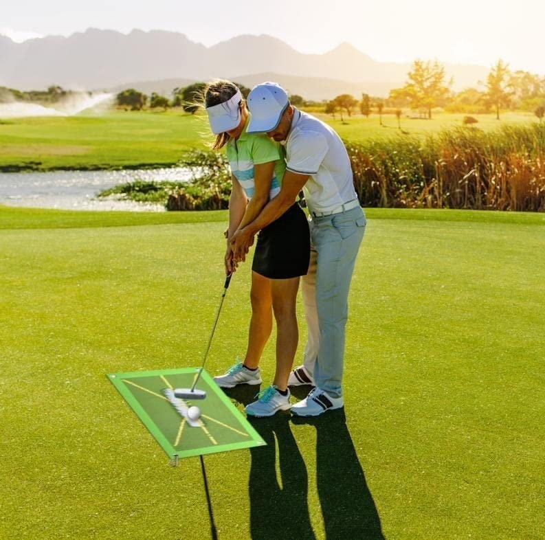 Ujicde Golf Training Mat for Swing Detection Batting, Golf Mat That Shows Swing Path, Analysis Swing Path and Correct Hitting Posture Golf Practice Mat, Golf Training Aid Equipment