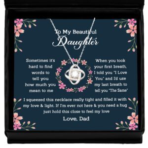 print9gift to my daughter necklace from dad, jewelry pendent necklace with message card birthday gifts idea for daughter from father