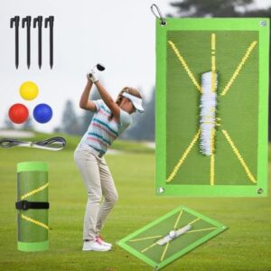 Ujicde Golf Training Mat for Swing Detection Batting, Golf Mat That Shows Swing Path, Analysis Swing Path and Correct Hitting Posture Golf Practice Mat, Golf Training Aid Equipment