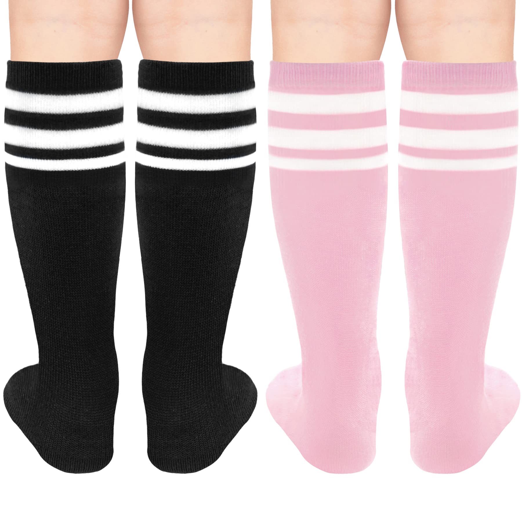 Olreco Toddler Soccer Socks Kids Soccer Socks Girls Soccer Socks Youth Soccer Socks Pink Soccer Socks for Girls Knee High Socks