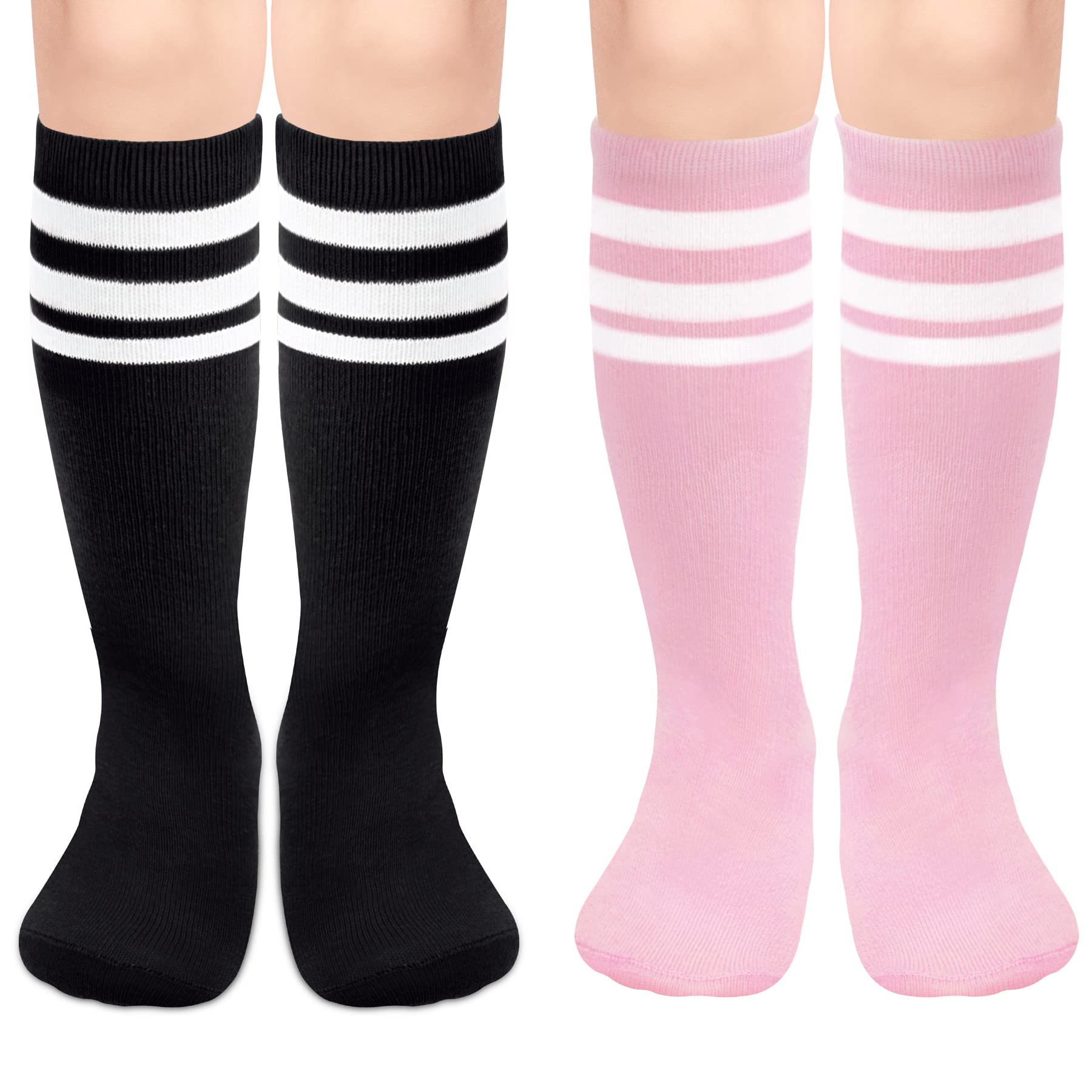 Olreco Toddler Soccer Socks Kids Soccer Socks Girls Soccer Socks Youth Soccer Socks Pink Soccer Socks for Girls Knee High Socks