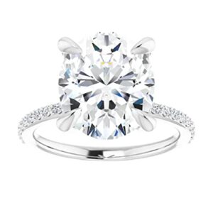 5 ct oval cut vvs1 colorless moissanite engagement ring set, wedding/bridal ring set, sterling silver vintage antique anniversary classic ring set gifts for woman (4)