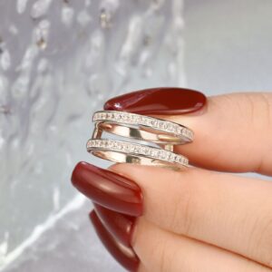 Wuziwen Vintage Princess Ring Enhancer for Women AAAAA CZ Wedding Band Set 925 Sterling Silver (Silver, 7)