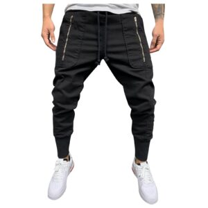 men's classic trousers elastic waist lightweight stretchy pants low crotch outdoor bottoms,diesel skinny stretch jeans signature ripped designer biker(b-black,x-large)