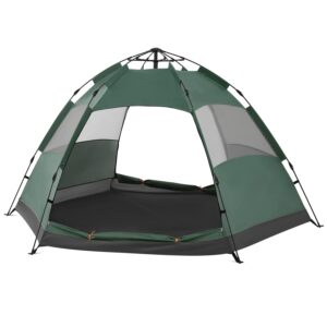 magshion camping lightweight instant tent 2 person durable pop up indoor tent portable outdoor backyard green tent for hiking backpacking, easy setup