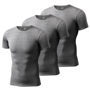 valcatch 1/2/3 pack compression shirts men short sleeve moisture wicking athletic workout shirt gym running base layer