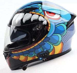 ymkjgzs motorbike motorcycle modular bluetooth helmet dot approved flip up front helmets integrated dual anti-fog visors full face street racing helmet for adults men women (14,m(57-58cm))