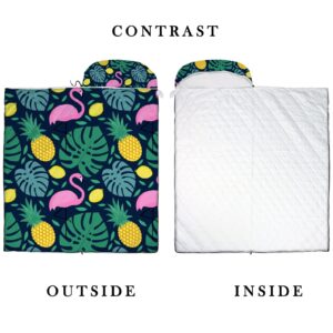 Folding Sleeping Bag Sleep Bag Tropical Pineapple Flamingo Palm Leaves Cover Mat for Travel Camping Hiking Women Men Adult 3 Seasons