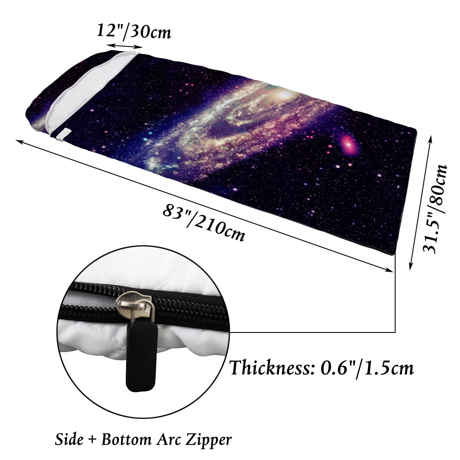 Sleeping Bag Sleep Bag Vintage Galaxy Space Stars Cover Mat for Travel Camping Hiking Women Men Adult 3 Seasons Cold Warm Weather