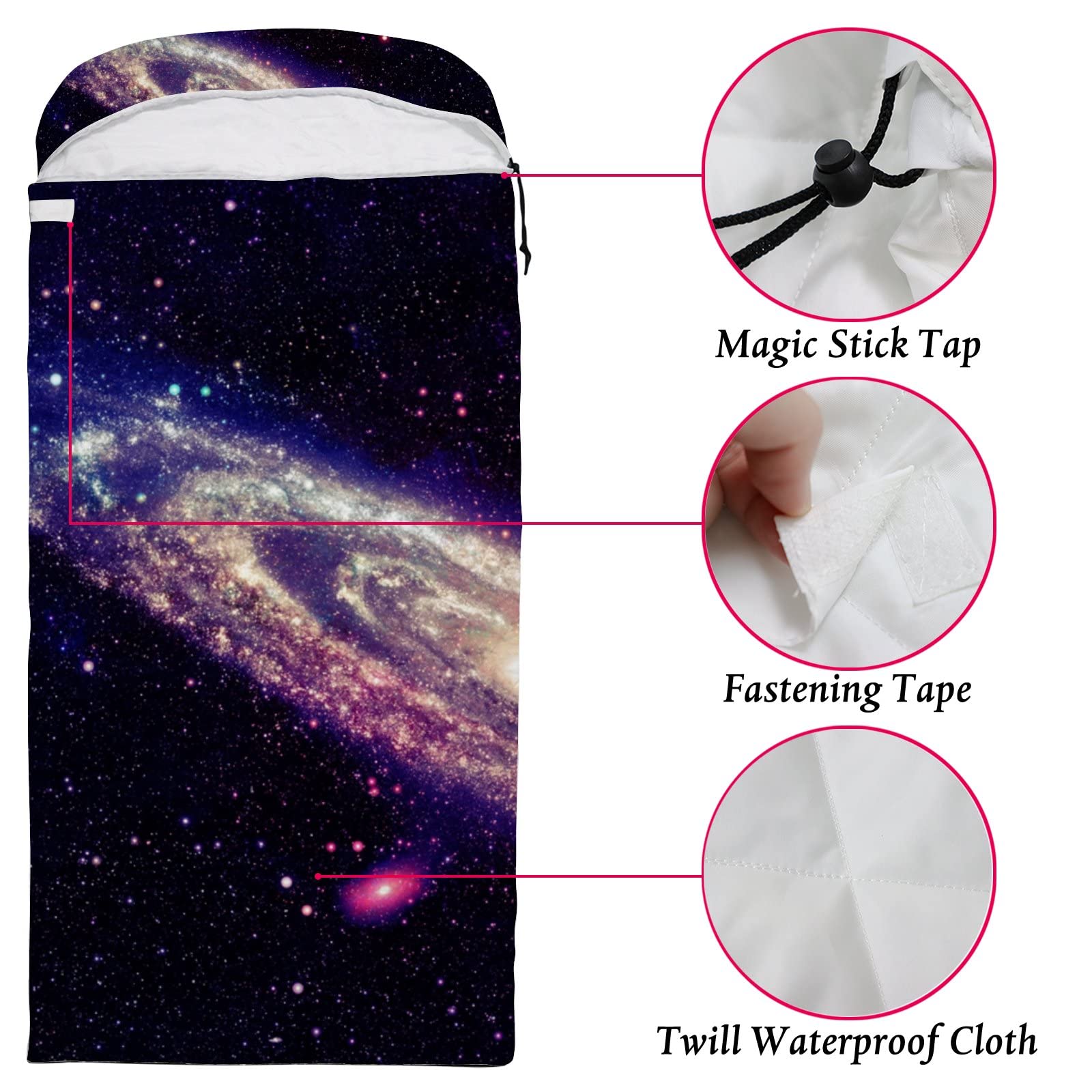 Sleeping Bag Sleep Bag Vintage Galaxy Space Stars Cover Mat for Travel Camping Hiking Women Men Adult 3 Seasons Cold Warm Weather