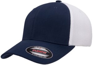 flexfit ultrafibre airmesh fitted cap, navy/white,large-x-large