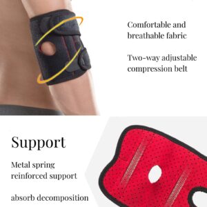 BORDSTRACT Elbow Brace, 1Pcs Tendonitis Adjustable Elbow Support with Dual Spring Stabilizer Relieve Arthritis and Sports Injury Pain