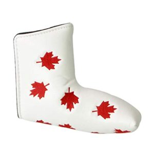 pistro waterproof golf blade putter headcover club covers protector maple leaf - white