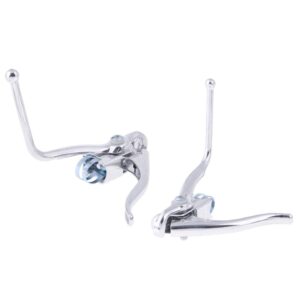 barenx 1 pair brake lever set - universal fit mountain road mtb bike 22mm handlebar, aluminium alloy, silver