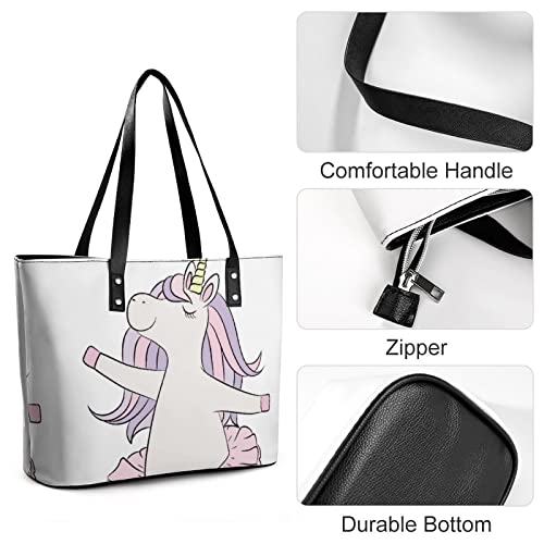 Womens Handbag Unicorn Leather Tote Bag Top Handle Satchel Bags For Lady