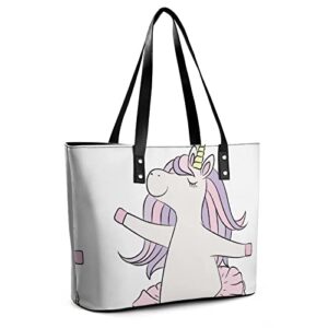 Womens Handbag Unicorn Leather Tote Bag Top Handle Satchel Bags For Lady