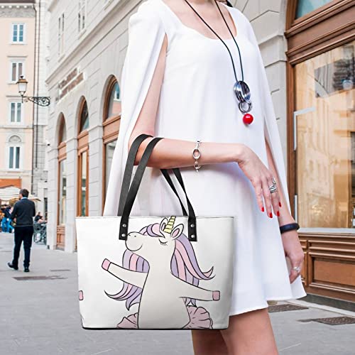 Womens Handbag Unicorn Leather Tote Bag Top Handle Satchel Bags For Lady