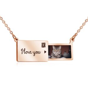 yinyifans personalized envelope locket necklace with custom izable photo, italian-style necklace, ideal as an gift for couples/women/men/mothers/fathers/families/married/couples/birthday/dogs/cat.