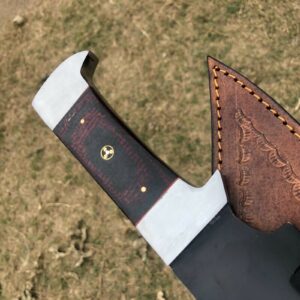 Mega Blades CUSTOM HANDMADE D2 FULL TANG HUNTING MACHETE MASSIVE BOWIE KNIFE BLACK COATED