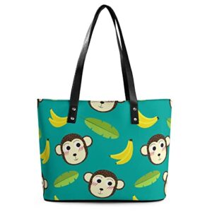 womens handbag monkey banana leaf leather tote bag top handle satchel bags for lady