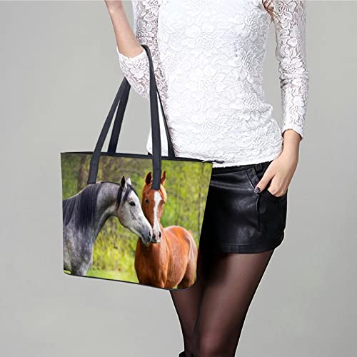 Womens Handbag White Brown Horse Leather Tote Bag Top Handle Satchel Bags For Lady