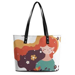 womens handbag women flowers leather tote bag top handle satchel bags for lady