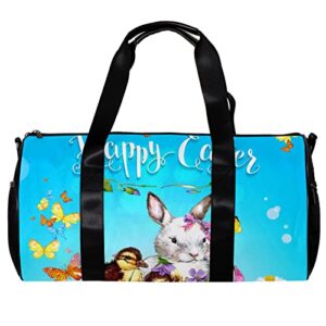 Gym Bag Small Duffel Bag Sports Tote Bag for Yoga,bird easter basket eggs bunny,Outdoor Fitness Bag Carry on Bag