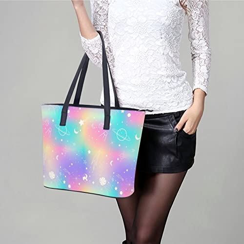 Womens Handbag Starry Sky Leather Tote Bag Top Handle Satchel Bags For Lady