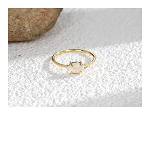 Dainty Opal Promise Band Ring for Women 14K Gold Plated Cute Oval White Fire Opal Birthstone Statement Stackable Finger Rings Comfort Fit Fashion Birthday Wedding Holiday Mother's Day Jewelry Gift (8)