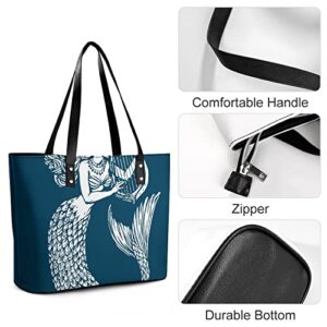 Womens Handbag Mermaid Leather Tote Bag Top Handle Satchel Bags For Lady