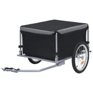 cumyzo bike cargo trailer with removable cargo compartment and weather-resistant cover, loading bike trailer storage cart with reflectors for carrying groceries, camping gear 53.5"x28.3"x22.8"