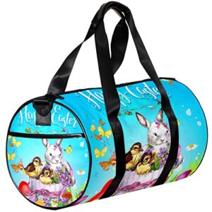 gym bag small duffel bag sports tote bag for yoga,bird easter basket eggs bunny,outdoor fitness bag carry on bag