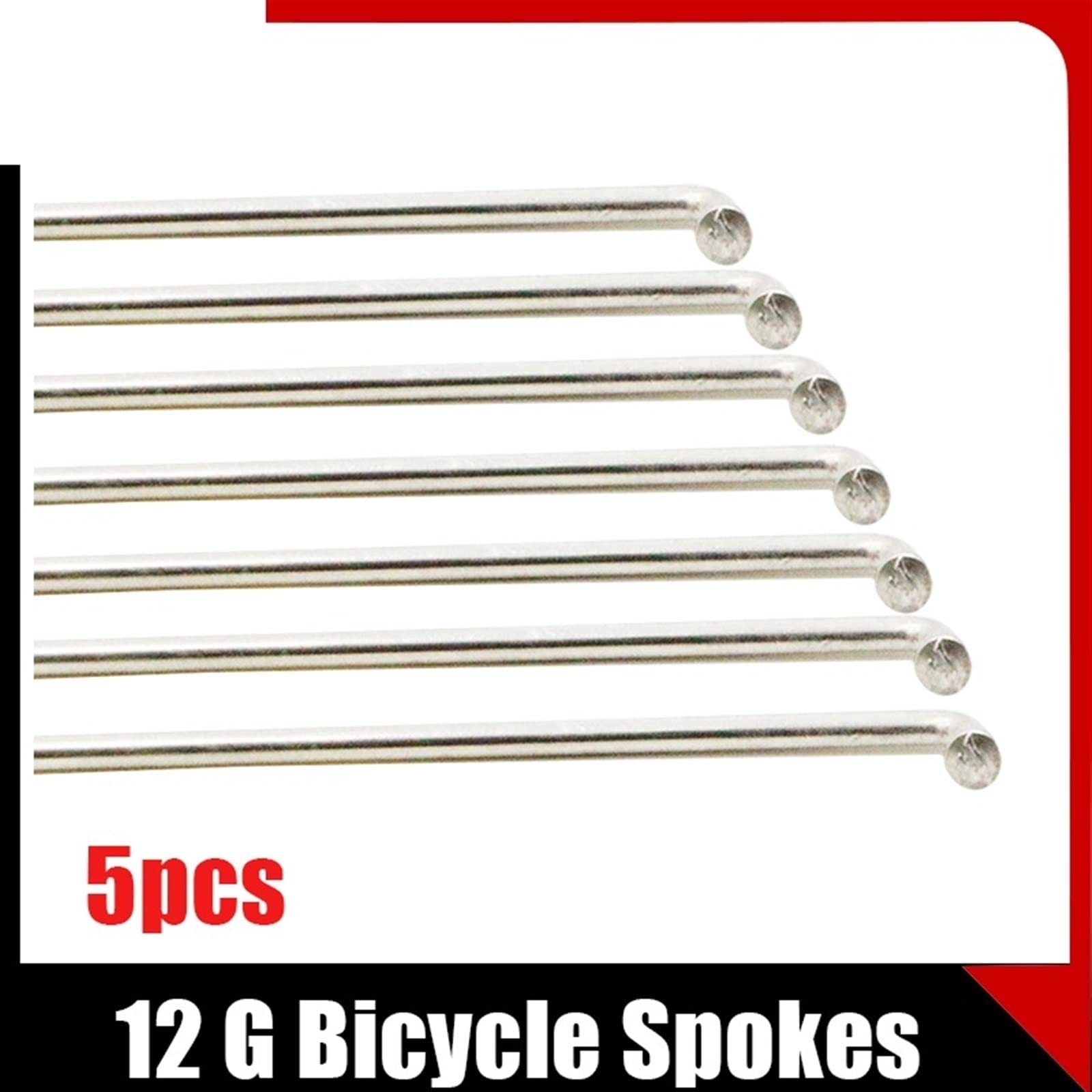 HERERO 5 Sets of 12G Stainless Steel Electric Bike Bicycle Spokes and Nipples 190/191/ 200/203/208/215/ 220/235/ 255 MM (Color : 12G 228MM)