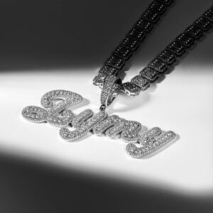 CJWN·O Custom Letters Pendant Personalized Fashion Name Cubic Zirconia Necklace Iced Out CZ Necklace For Women Hip Hop Jewelry Gifts