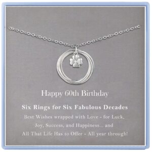 60th birthday gifts for women sterling silver six ronud circles four leaf clover necklace for women birthday gifts