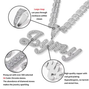 CJWN·O Custom Letters Pendant Personalized Fashion Name Cubic Zirconia Necklace Iced Out CZ Necklace For Women Hip Hop Jewelry Gifts