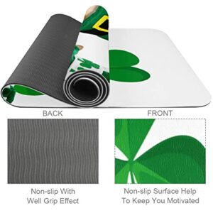 Yoga Mat, Yoga Mats for Home Workout, Workout Mat, Exercise Mats, Pilates Mat, St-Patrick's Day dog clover green pattern