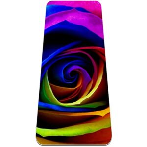 yoga mat, yoga mats for home workout, workout mat, exercise mats, pilates mat, abstract colorful rose flower art pattern