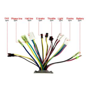 DC Motor Controller with Wire Harness Motor Controller Lithium Battery for Electric 36V 48V 17A