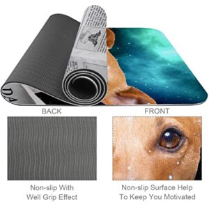 Yoga Mat, Yoga Mats for Home Workout, Workout Mat, Exercise Mats, Pilates Mat, Cool Dog Stars Space