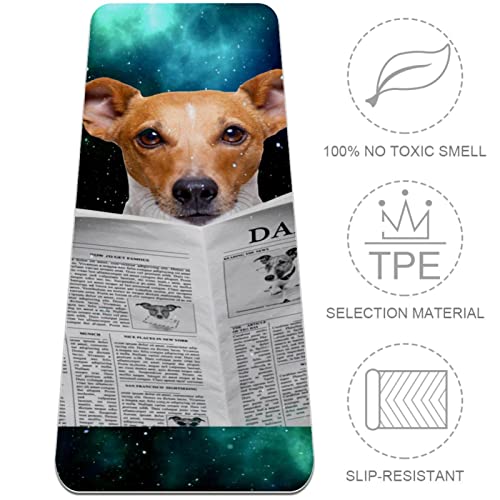 Yoga Mat, Yoga Mats for Home Workout, Workout Mat, Exercise Mats, Pilates Mat, Cool Dog Stars Space