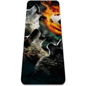 yoga mat, yoga mats for home workout, workout mat, exercise mats, pilates mat, wolf fire football