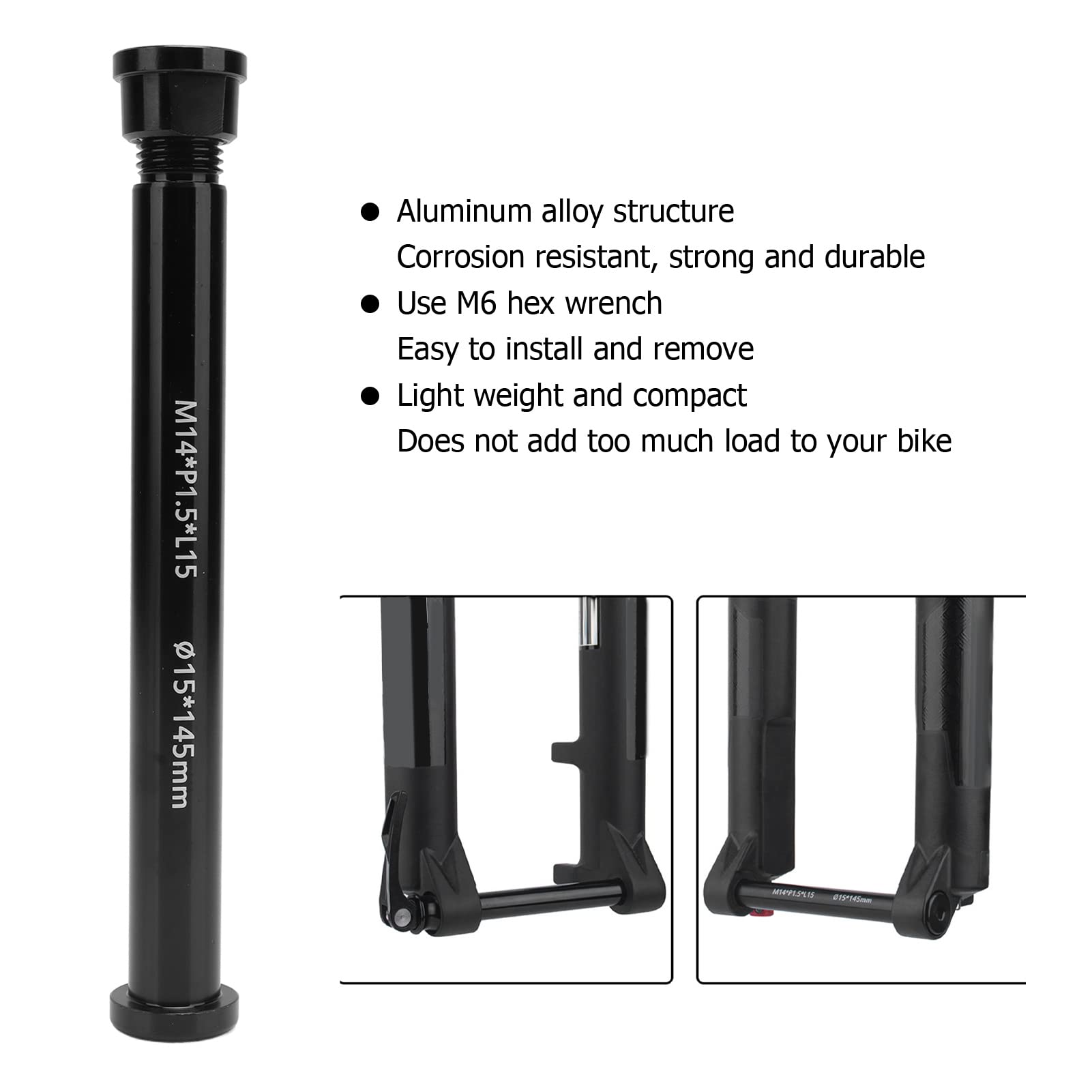 OUKENS Bike Wheel Fork Axle, Bicycle Passthrough Axle Hub Adapter Mountain Bike Front Fork Barrel Axle Aluminum Alloy Compact Structure Wheel Fork Axle Quick Release Tilt Adapter Conversion